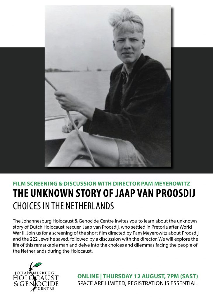 The Unknown Story of Jaap van Proosdij - The Johannesburg Holocaust ...