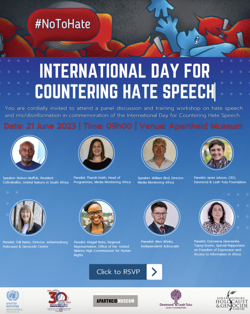 International Day Countering Hate Speech - The Johannesburg Holocaust ...