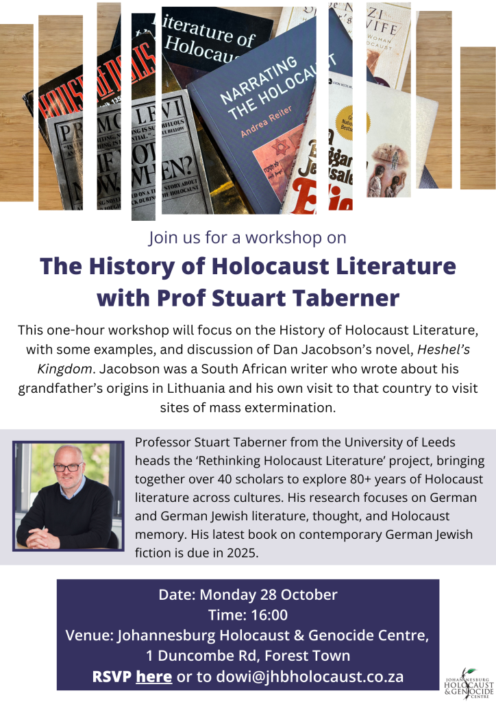 Workshop on the History of Holocaust Literature with Prof Stuart ...